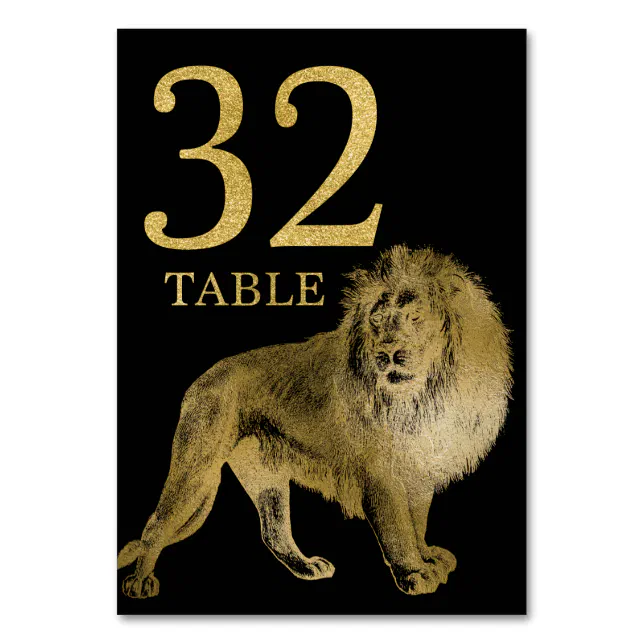 Jungle African Animal Lion Table Number Card 32 | Zazzle