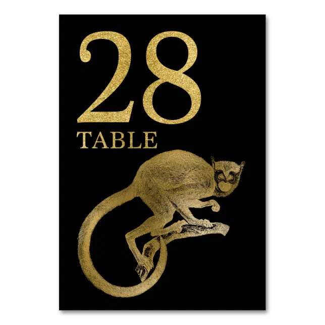 Jungle African Animal Monkey Table Number Card 28 | Zazzle