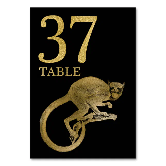 Jungle African Animal Monkey Table Number Card 37 | Zazzle