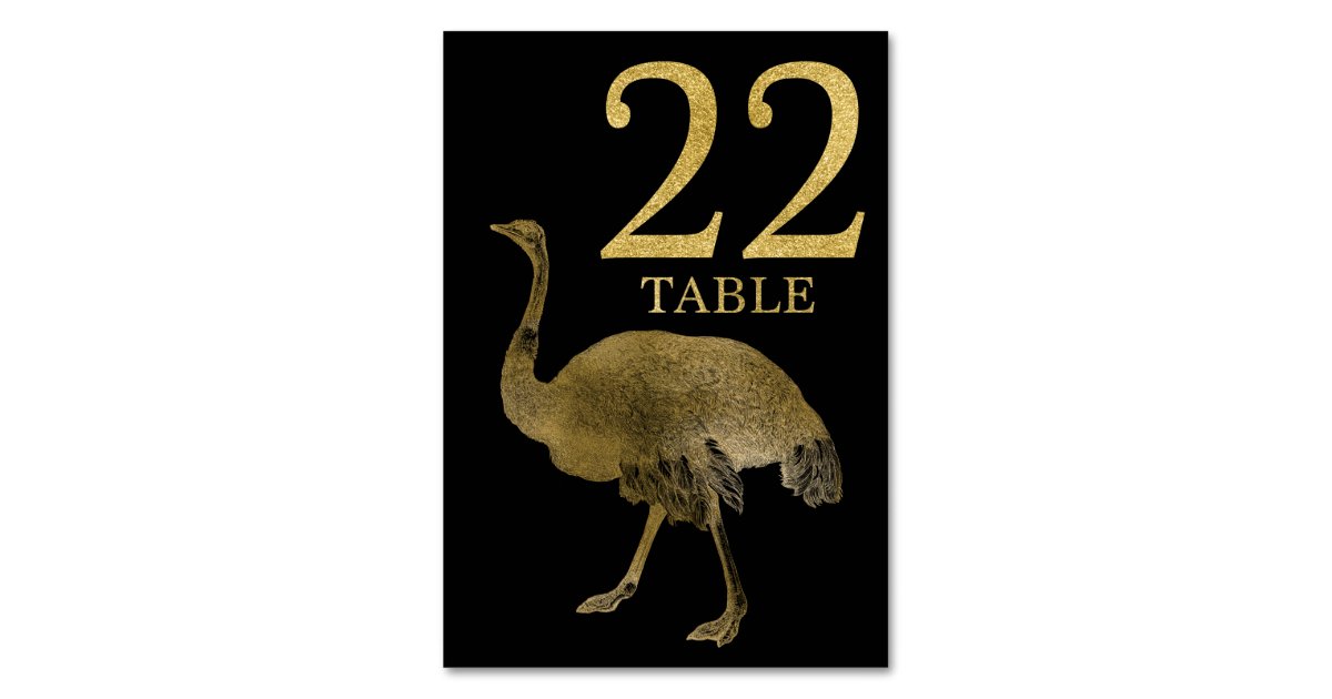 Jungle African Animal Ostrich Table Number Card 22 | Zazzle