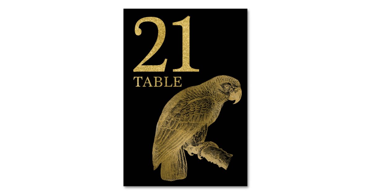 Jungle African Animal Parrot Table Number Card 21 | Zazzle