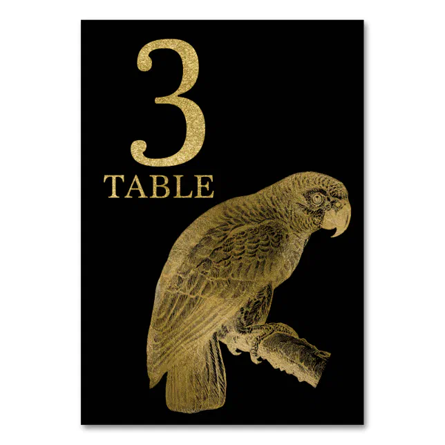 Jungle African Animal Parrot Table Number Card 3 | Zazzle