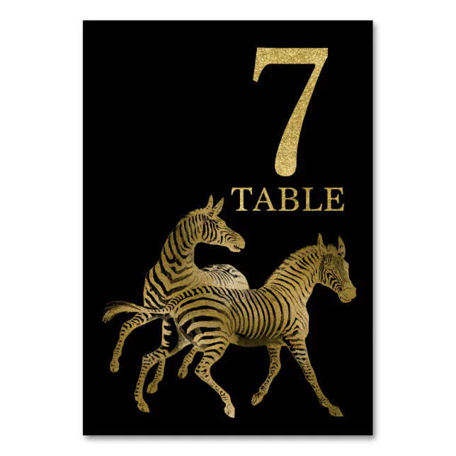 Jungle African Animal Zebra Table Number Card 7 | Zazzle