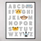 Jungle Animal Alphabet Poster | Zazzle
