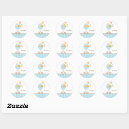Jungle Animals in Blue Stroller Stickers | Zazzle