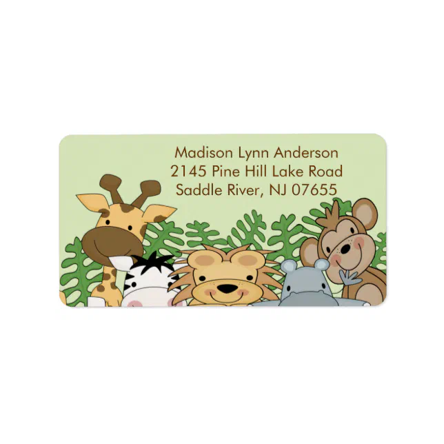 Jungle Animals Return Address Label | Zazzle