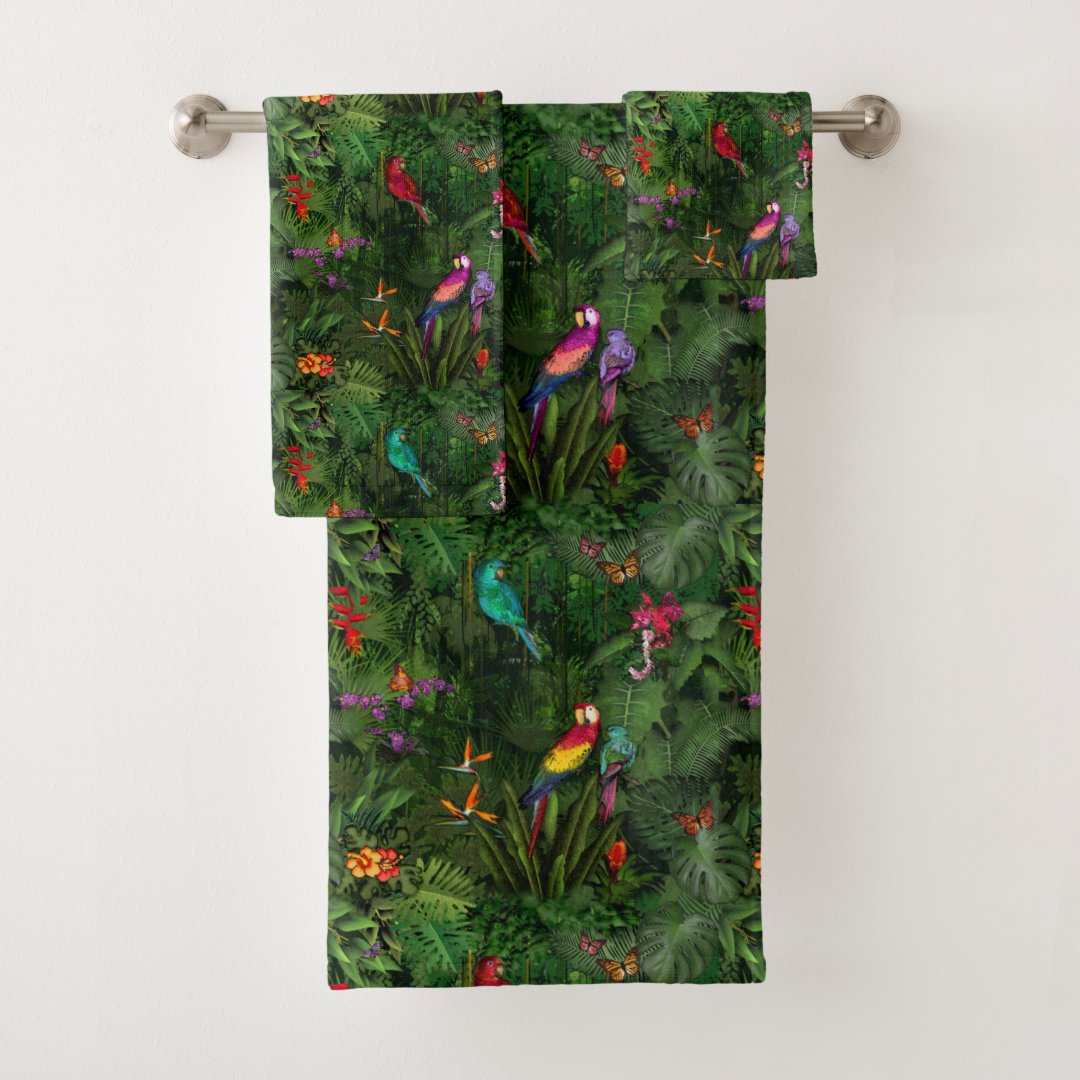 Jungle 列 bath towel set | Zazzle