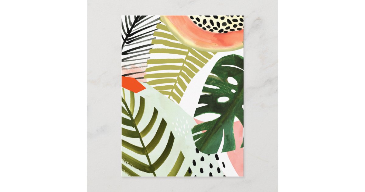 Jungle Beat Tropical Greenery Postcard | Zazzle