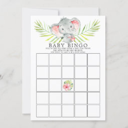 Jungle Elephant BINGO Baby Shower Game Invitation | Zazzle