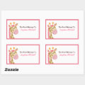Jungle Giraffe (Pink) Custom Book Plate Sticker | Zazzle