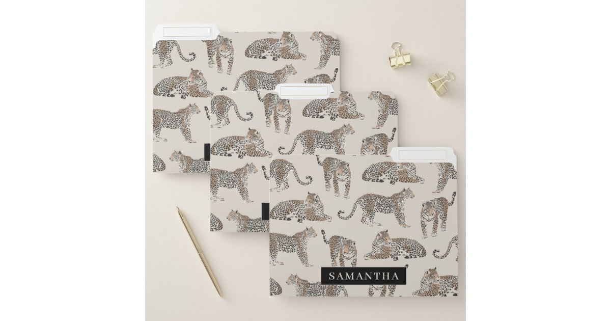 Jungle Leopard Wild Animal Pattern File Folder | Zazzle