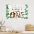 Jungle Safari 1st Birthday Party Welcome Poster | Zazzle