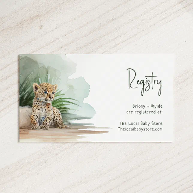 Jungle Safari Animals Baby Registry Enclosure Card | Zazzle