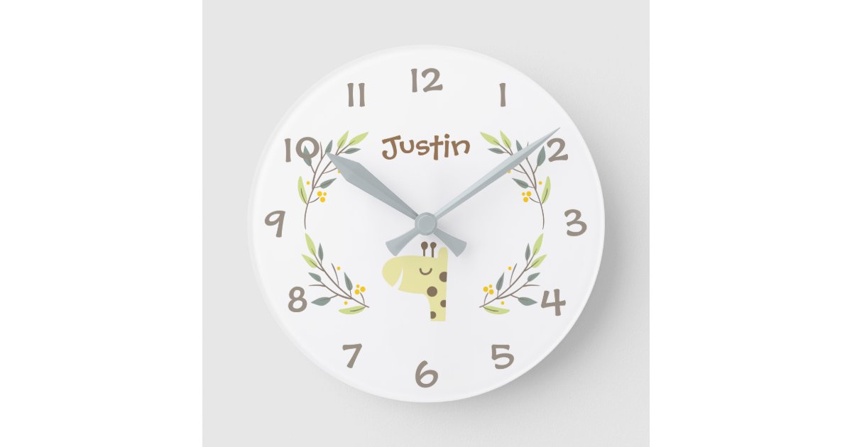 Jungle Safari Animals Kids Nursery Wall Clock | Zazzle