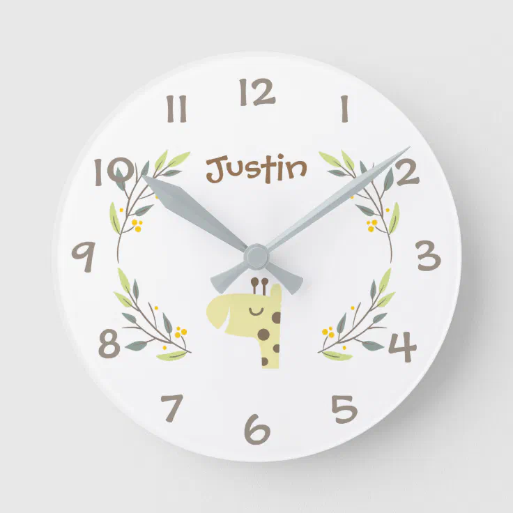 Jungle Safari Animals Kids Nursery Wall Clock | Zazzle