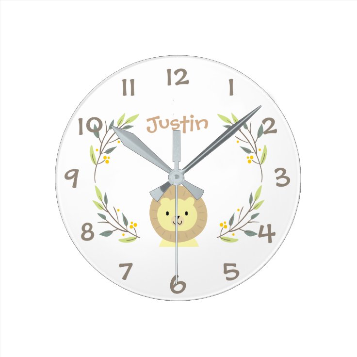 Jungle Safari Animals Kids Nursery Wall Clock | Zazzle