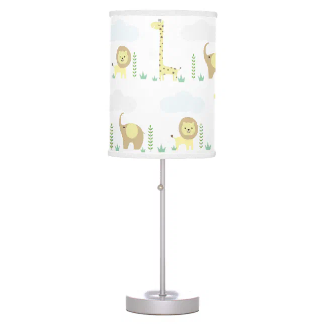 Jungle Safari Animals Nursery Kids Room Table Lamp | Zazzle