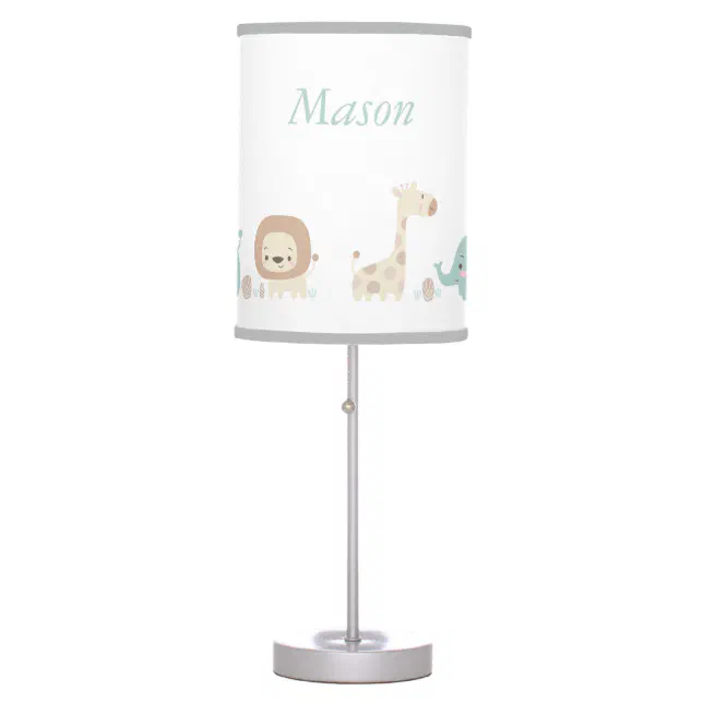 Jungle Safari Animals Nursery Kids Room Table Lamp | Zazzle