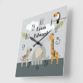 Jungle Safari Animals Nursery Wall Clock | Zazzle