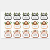Jungle Safari Animals School Daycare Labels | Zazzle