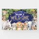 Jungle Safari Animals, Wild one Navy blue Welcome Banner | Zazzle