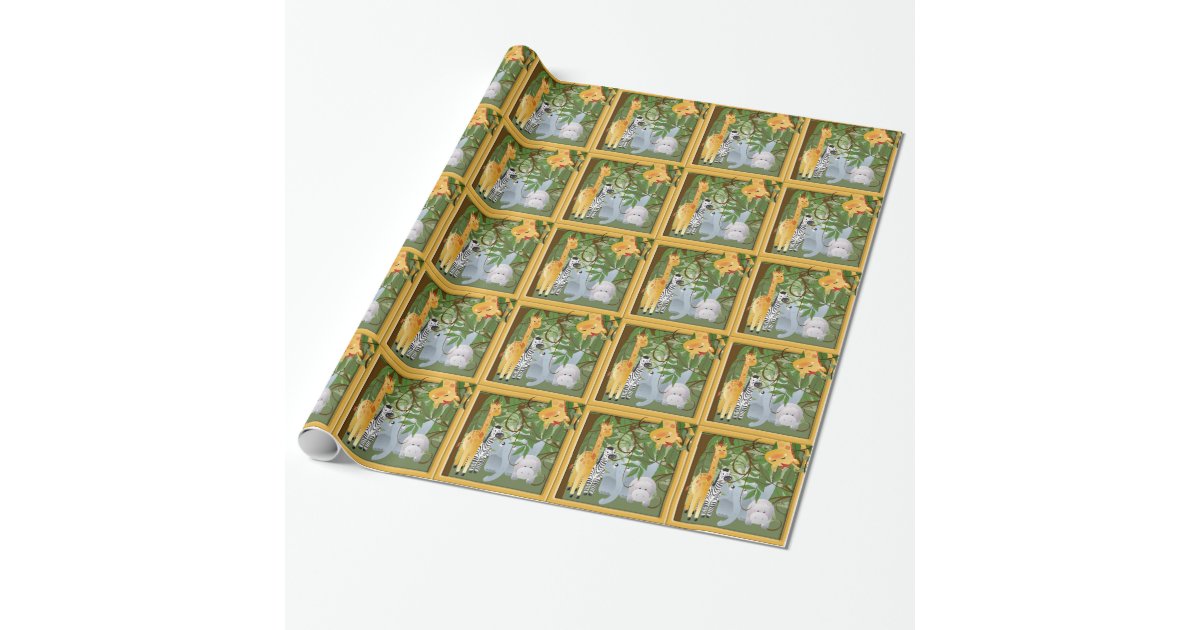 Jungle Safari Animals Wrap Wrapping Paper | Zazzle
