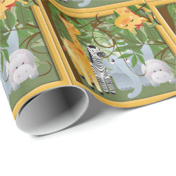 Jungle Safari Animals Wrap Wrapping Paper | Zazzle