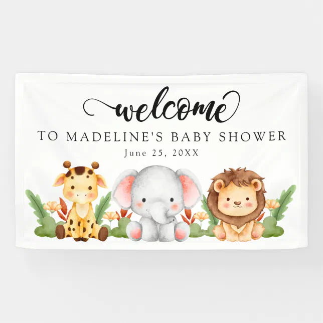 Jungle Safari Baby Shower Welcome Banner | Zazzle