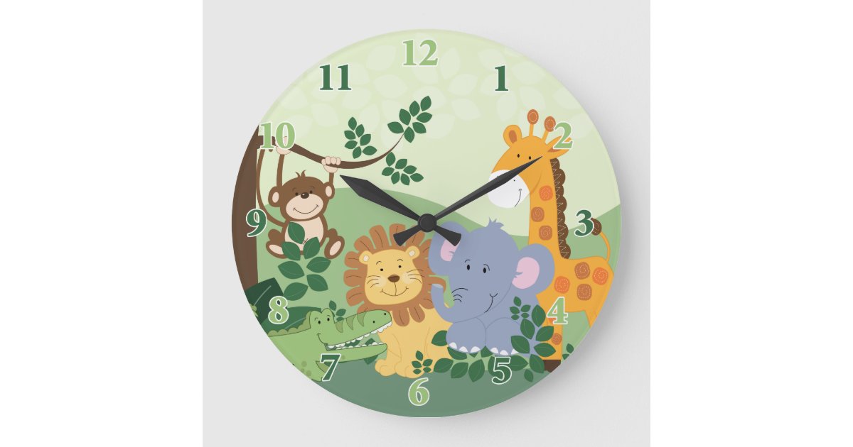 Jungle Safari Customizable Square Clock | Zazzle