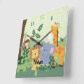 Jungle Safari Customizable Square Clock | Zazzle