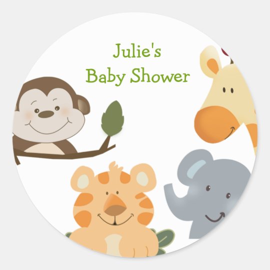 JUNGLE SAFARI Round Favor Stickers | Zazzle.com