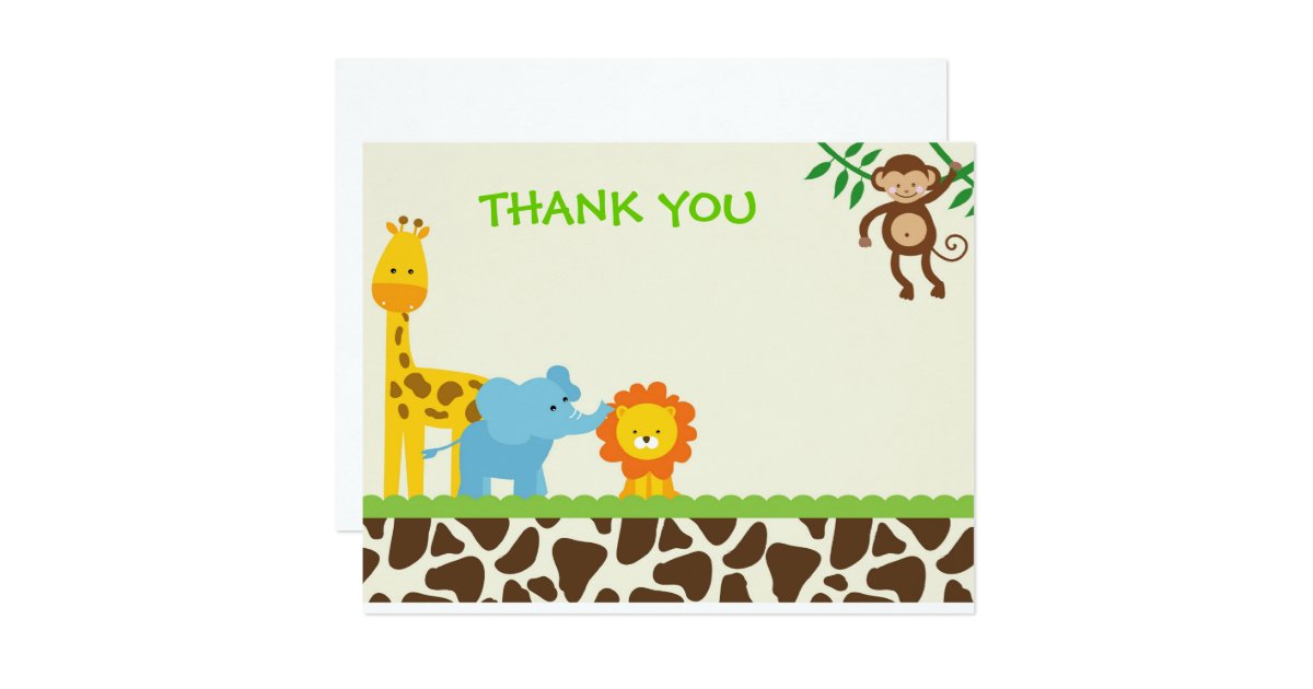 Jungle Safari Thank You Notes cards | Zazzle.com
