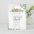 Jungle Sarfari Animals Green Leaves Baby Shower Invitation | Zazzle
