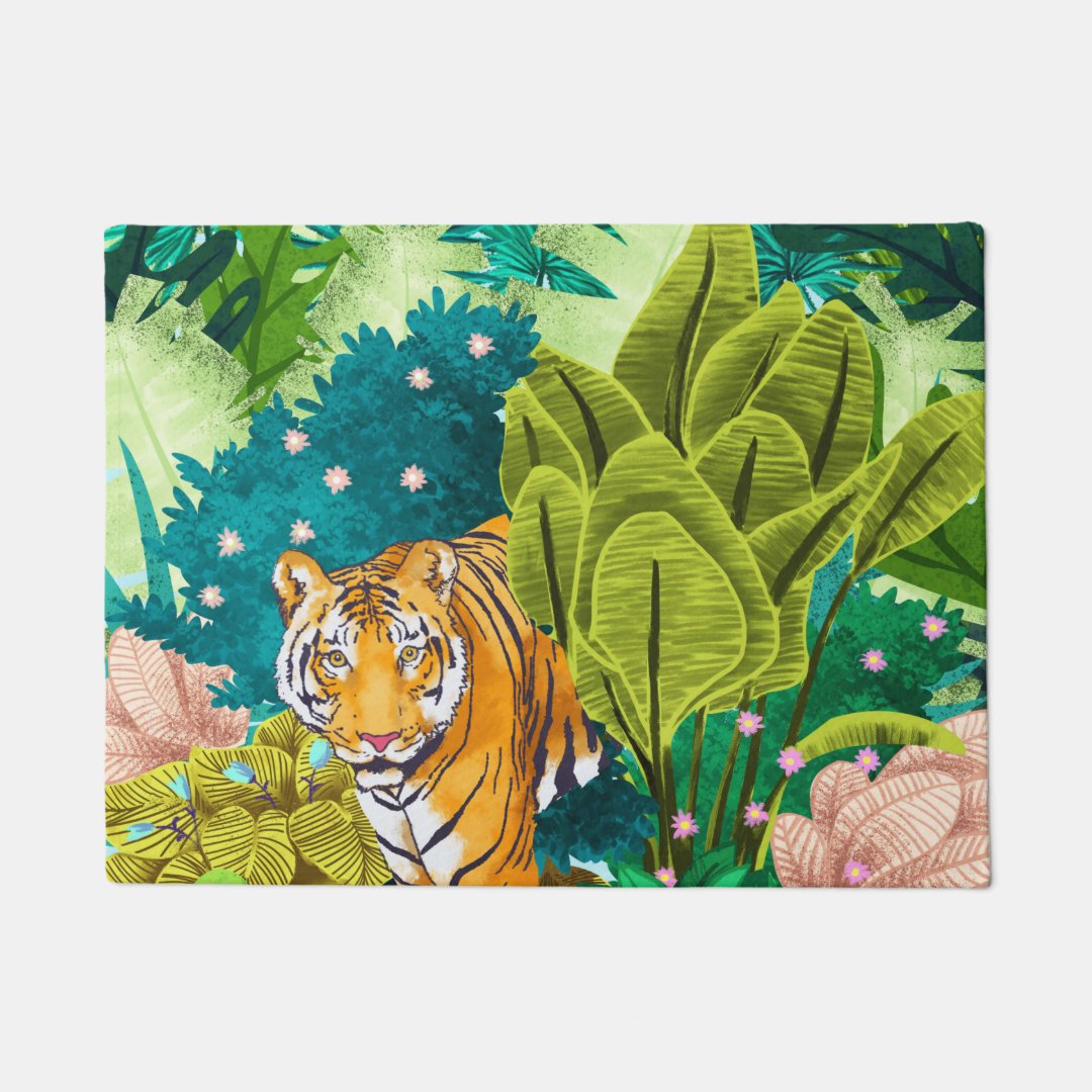 Jungle Tiger Doormat | Zazzle