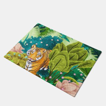 Jungle Tiger Doormat | Zazzle