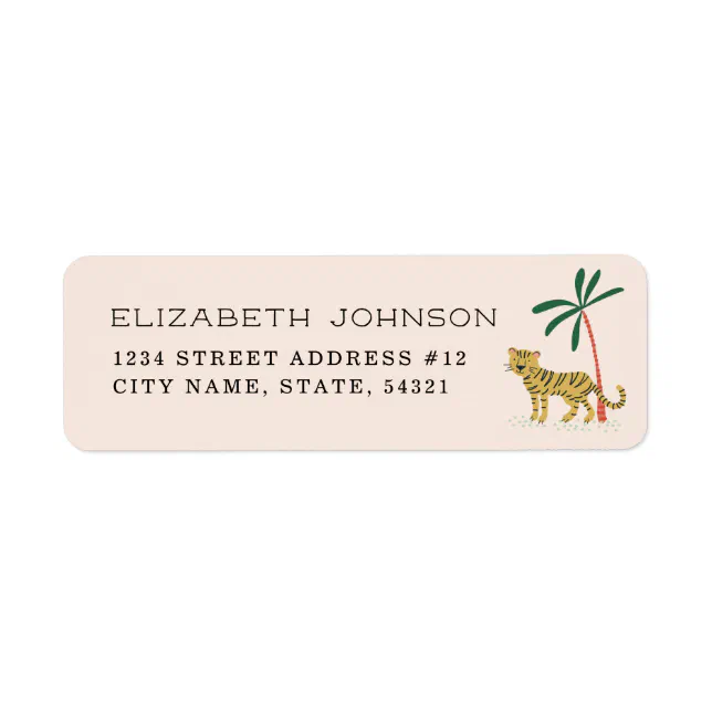 Jungle Tiger Return Address Label | Zazzle