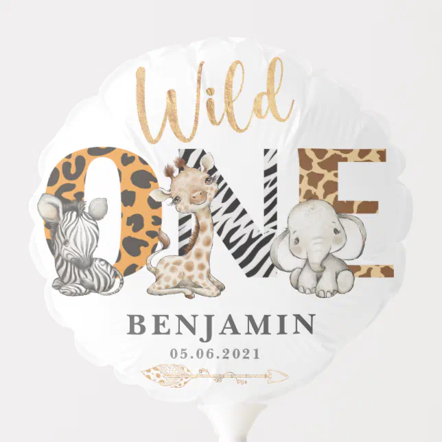 Jungle Wild One Birthday Party Balloon | Zazzle