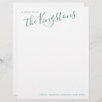 Juniper Family Name Script Letterhead | Zazzle