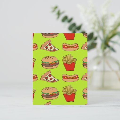 Junk food design postcard | Zazzle
