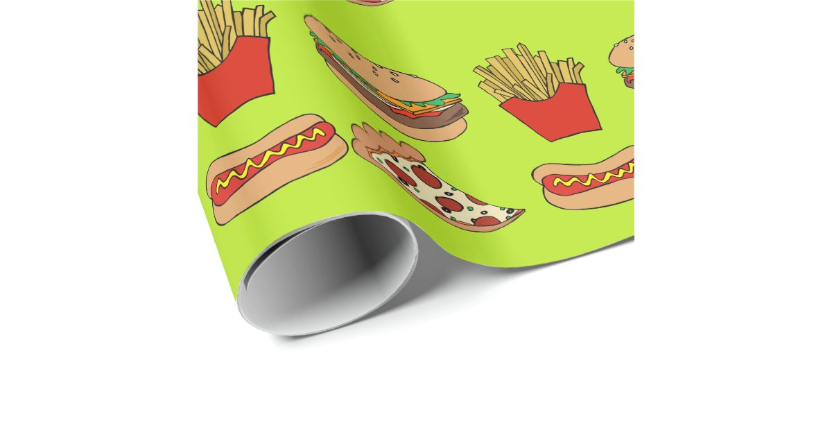 Junk food design wrapping paper | Zazzle