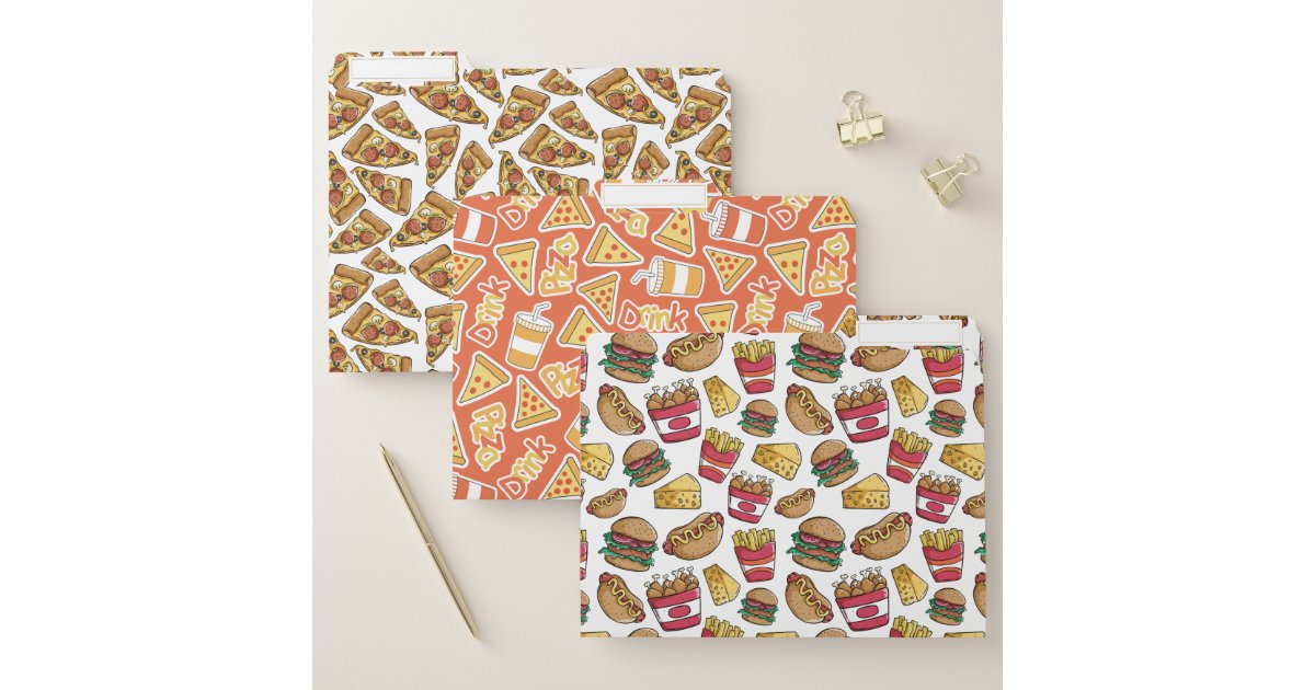 Junk Food file folder set | Zazzle