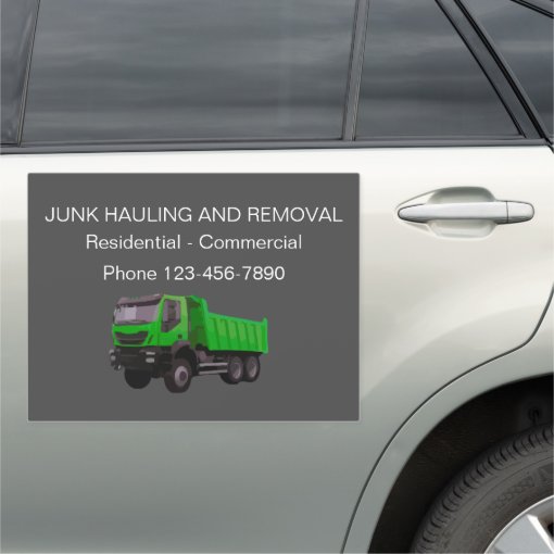Junk Hauling And Removal Service Car Magnet | Zazzle