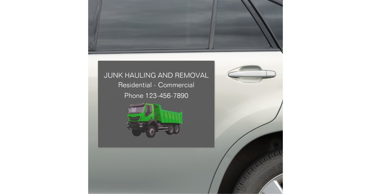 Junk Hauling And Removal Service Car Magnet | Zazzle