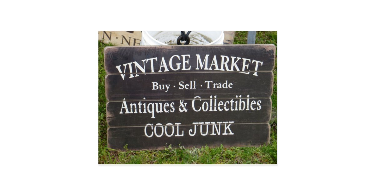 Junk Market Sign Postcard | Zazzle.com