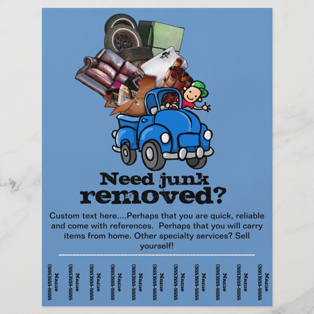 Junk or Garbage Removal Business promo flyer templ | Zazzle