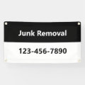 Junk Removal Black and White Business Phone Number Banner | Zazzle