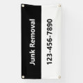 Junk Removal Black and White Business Phone Number Banner | Zazzle