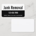 Junk Removal Black and White Promotional Template Business Card | Zazzle
