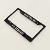Junk Removal Black and White Template License Plate Frame | Zazzle