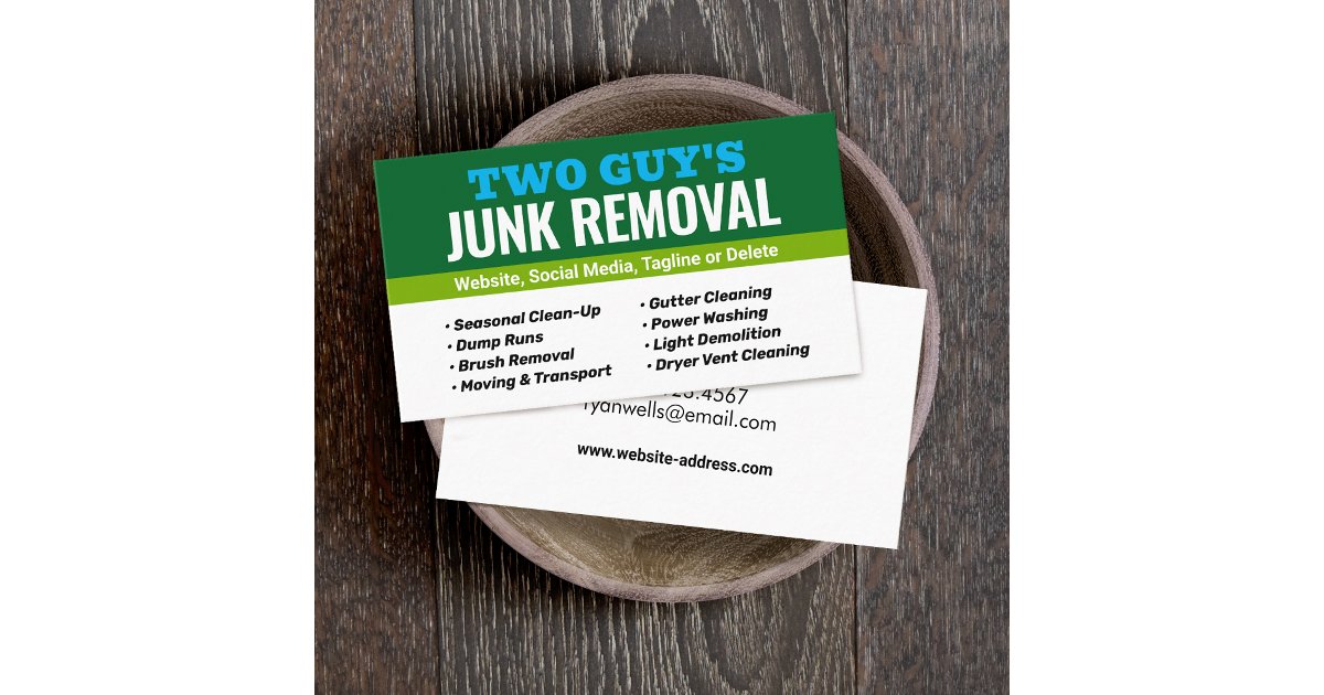 Junk Removal Business Card | Zazzle
